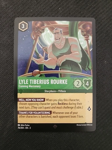 DISNEY LORCANA: INTO The Inklands Lyle Tiberius Rourke Cold Foil Super ...