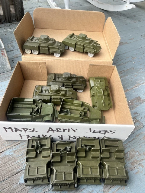 1950S VINTAGE US Army Training Forces Marx vehicles Half trax Jeep Tank ...