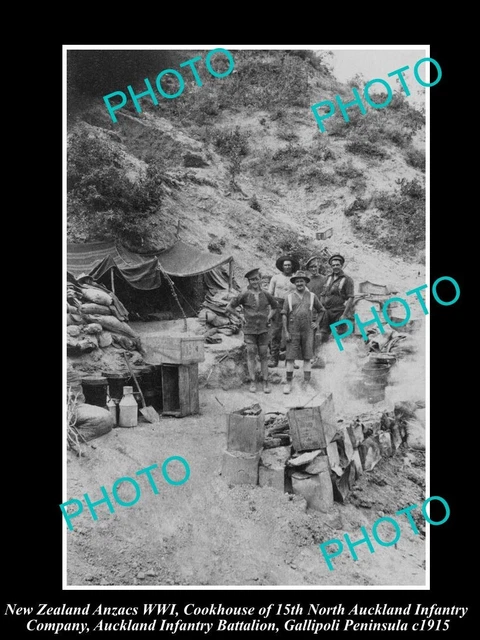 OLD HISTORIC PHOTO OF WWI NZ ANZACS AUCKLAND INFANTRY COOKHOUSE ...