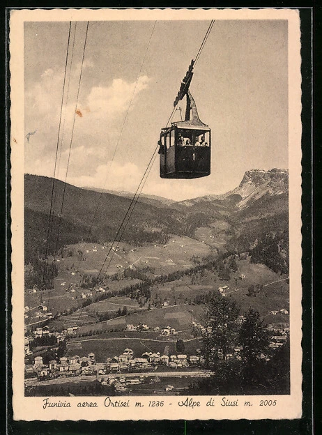 CARTOLINA ORTISEI/ALPE DI Siusi, Funivia aerea, Funivia EUR 6,00 ...