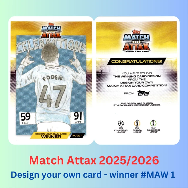 MATCH ATTAX CHAMPIONS League 2025/2026 MAW 1 Phil Foden Design Winner ...