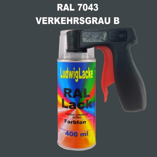 RAL 7043 GRIS De Circulation B Mat En 400ml 1K Spray Can + Poignée EUR ...
