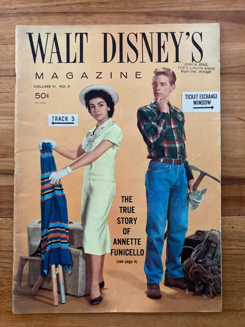 VINTAGE WALT DISNEY'S Magazine 1958 Annette Funicello Cover & Story £11 ...