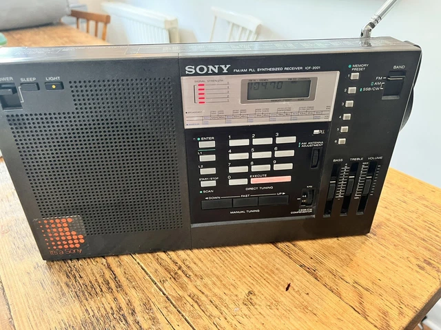 SONY ICF-2001 VINTAGE / Rare World Band Digital Radio Receiver. Working ...