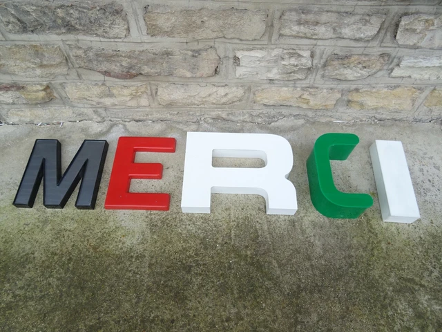 ANCIENNE LETTRE ENSEIGNE MERCI deco loft design industriel old letter ...