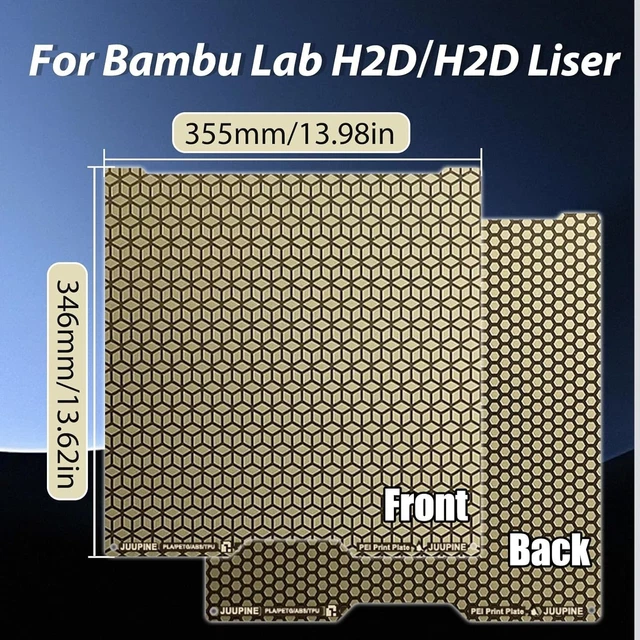 FOR BAMBU LAB H2D Build Plate Flexible Honeycomb+Square Pattern 3D ...