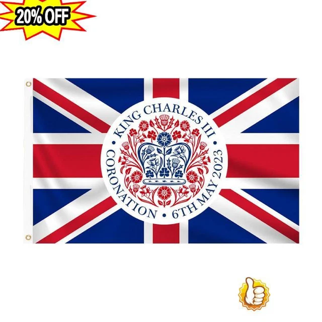 KING CHARLES CORONATION Flag Official Logo Emblem Souvenir ...