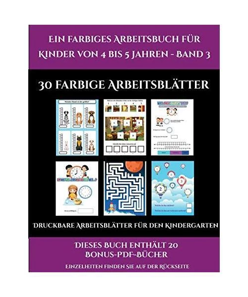GER-DRUCKBARE ARBEITSBLATTER F (Druckbare Arbeitsblätter Für Den Kindergarten, EUR 35,84 ...