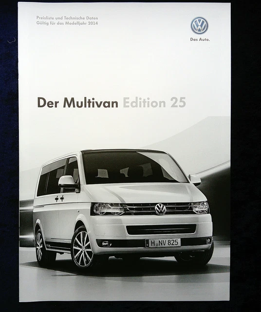 VW BUS T5 Multivan Edition 25 Preisliste Modelljahr 2014, 22 Seiten EUR ...