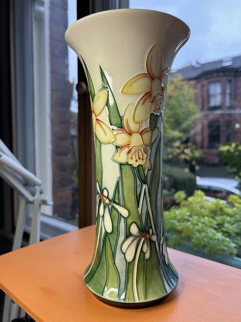 MOORCROFT POTTERY CUTLERS Green vase Nicola Slaney 10" Ltd Ed 38/150 ...
