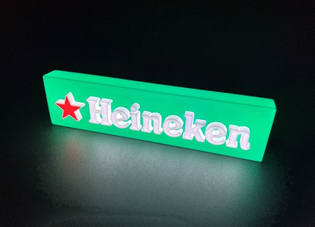 HEINEKEN BEER LIGHTED Sign Amsterdam LED Logo Man Cave Light Plate Sign ...