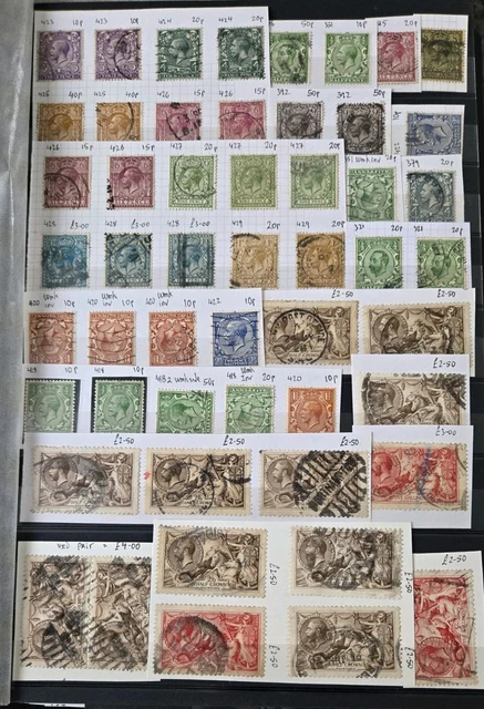 GB KING GEORGE V Collection Of Stamps Mint And Used On 2 Pages £0.99 ...