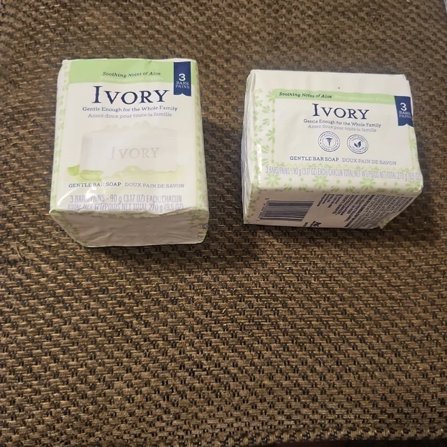 6 BARS IVORY Bar Soap Original Scent Gentle Bar Soap Aloe 3.17oz Per ...