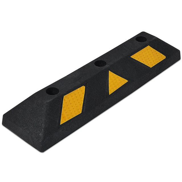 PARKING STOP GUIDE Block with Yellow Reflectors Limiter Travel £16.39 ...