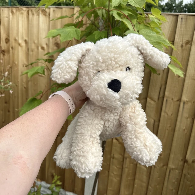 DUNELM. LOVELY CREAM SHAGGY PLUSH DOG. VGC puppy pup soft toy 13" tall ...