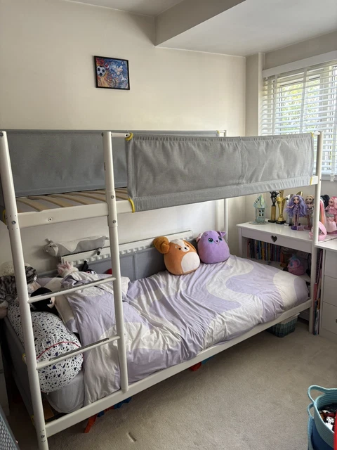 IKEA BUNK BEDS White Metal Grey £37.12 - PicClick UK