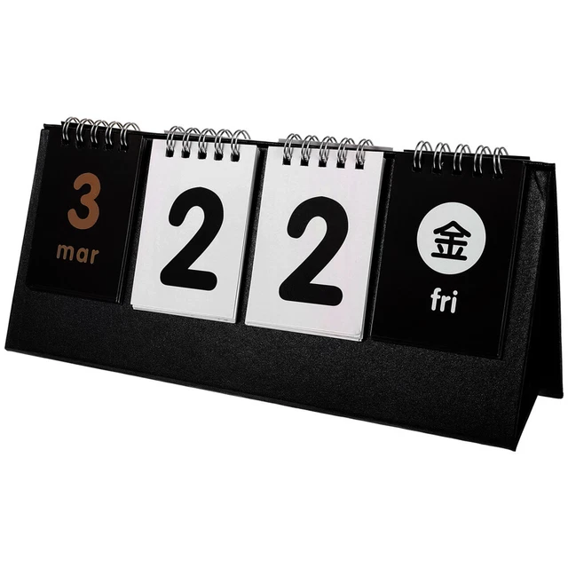 VINTAGE DESKTOP DIGITAL Clock Wall Reversible Design Perpetual Calendar ...