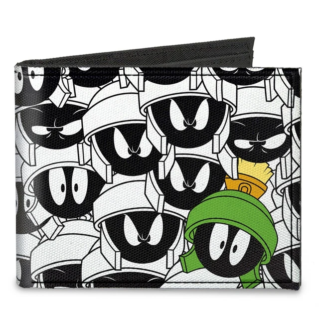 CANVAS BI-FOLD WALLET Marvin the Martian Expressions Stacked White ...