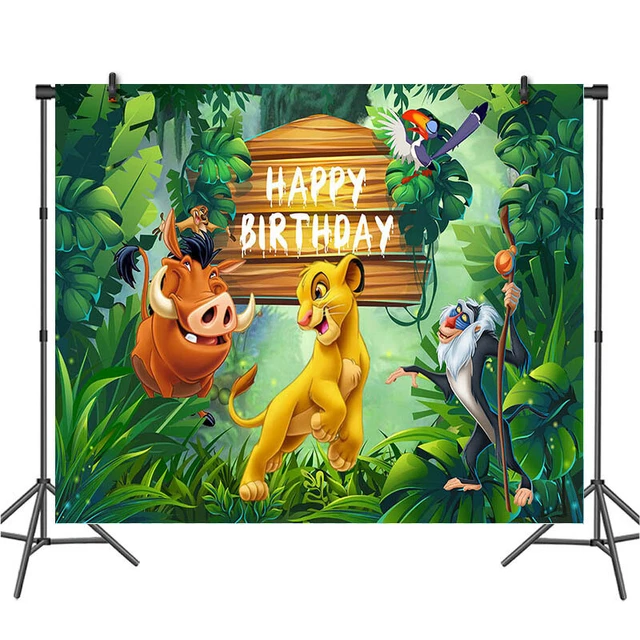 LION KING SIMBA Birthday Boy Backdrop Party Background Banner Studio ...