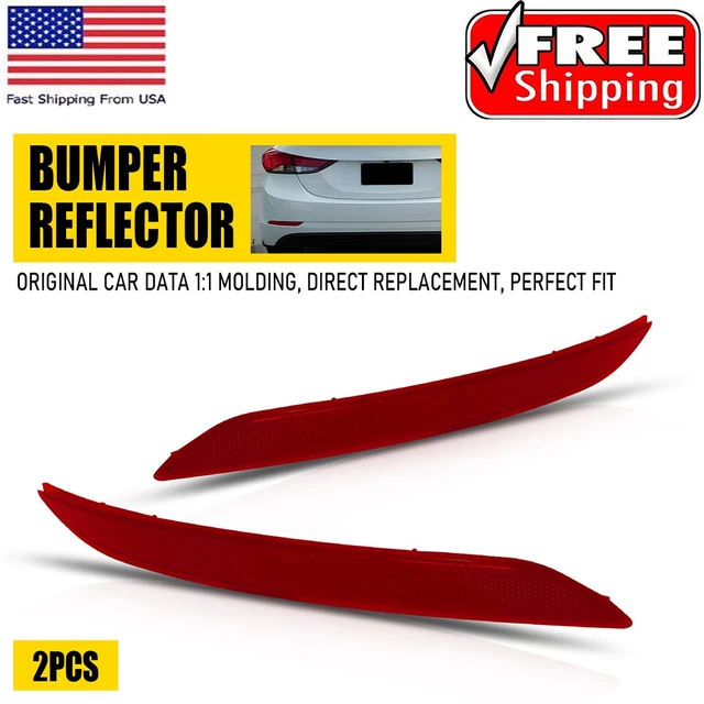 RED LENS LED Bumper Reflector Lights For Hyundai GL Elantra GLS L ...