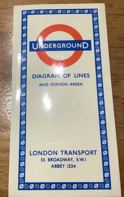 1967 LONDON UNDERGROUND - Diagram Of Lines and Station Index - Pocket ...