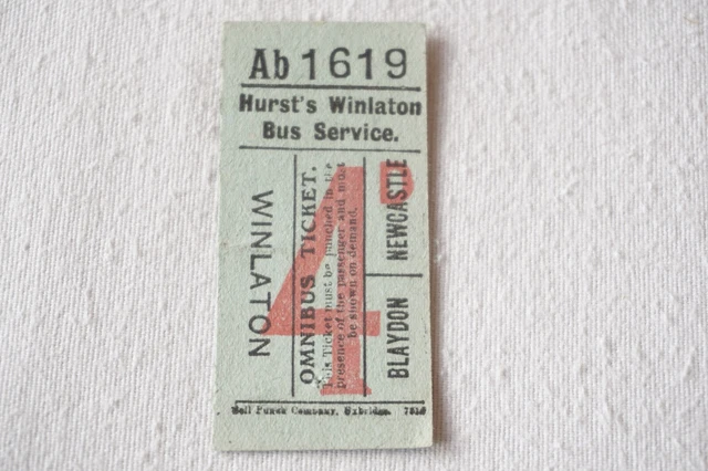 HURSTS WINLATON BUS Service Independent Operator Bus Tram Ticket £3.99 ...