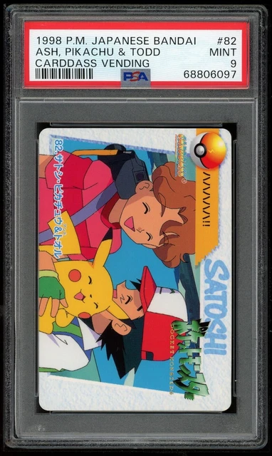 POKEMON JAPANESE CARDDASS 1998 037 Ash & Pikachu 37 Card Bandai PSA 9 ...