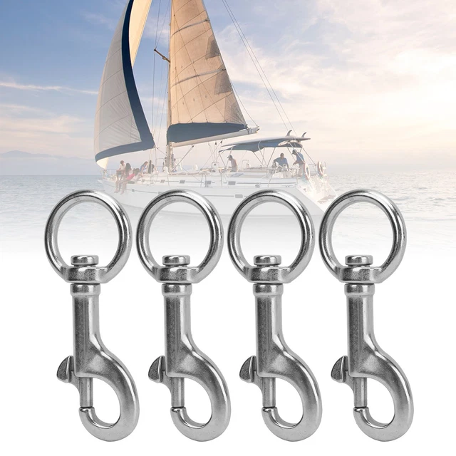 4PCS SWIVEL EYE Bolt Snap Hook 316 Stainless Steel Marine Grade Scuba ...