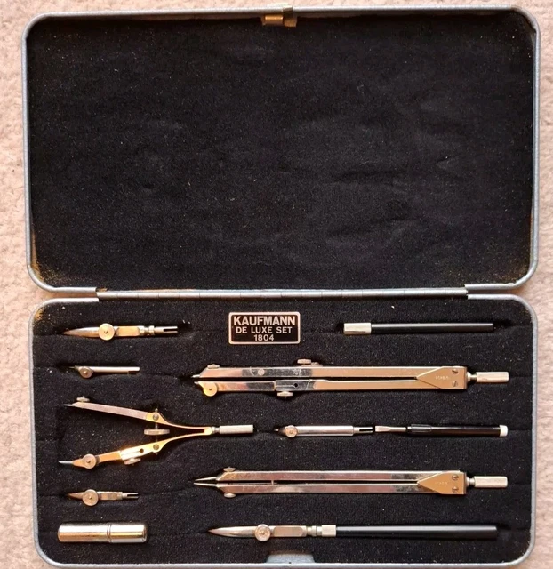 QUALITY VINTAGE KAUFMANN Technical Drawing Instrument Set/Cartographer ...