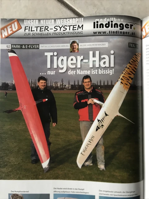 BAUPLAN FÜR ELEKTROFLUGZEUG Tiger-Hai, 266 cm Spannweite EUR 8,00 ...