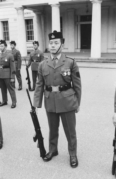 SERGEANT RAMBAHADUR LIMBU VC of Gurkha regiment parades at Welling- Old ...