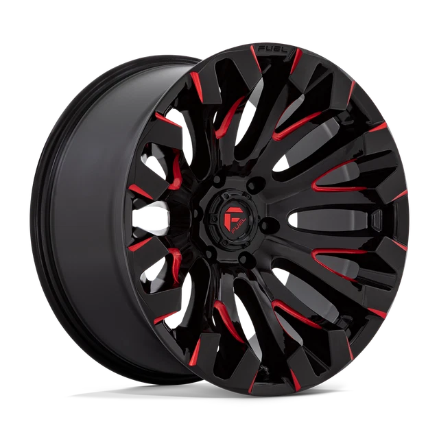 20 INCH BLACK Red Wheels Rims Fuel Offroad D829 Quake 8x6.5 20x10 ...