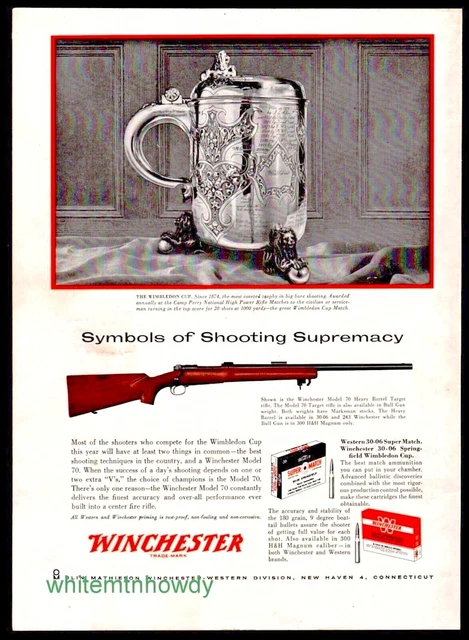 1959 WINCHESTER MODEL 70 Heavy Barrel Target Rifle AD Original ...