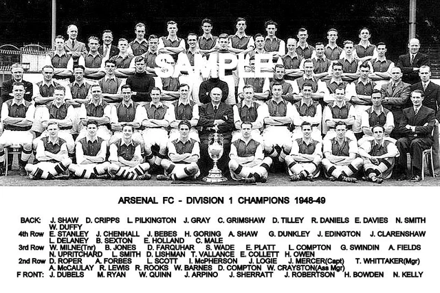 ARSENAL FC 1948-49 Champions Team Photo £1.00 - PicClick UK