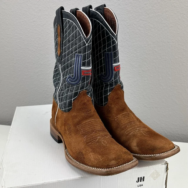 JOBE JH ROUGH Out Cafe Claro Square Toe Designer Cowboy Boots USA ...