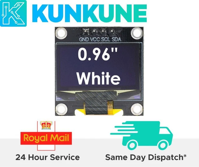 WHITE/BLUE 0.96 INCH OLED IIC Serial White OLED Display Module 128x64 ...