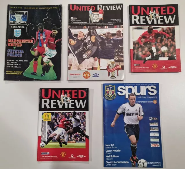 5x Manchester United Man Utd Programme Bundle Various 1995 2002 £3 99