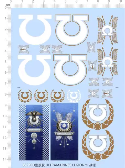 WARHAMMER 40K 40000 Ultramarine Flags Shields Markings Symbols Water ...