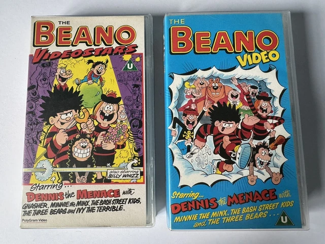 THE BEANO VIDEOSTARS & Video Starring Dennis The Menace VHS Video ...