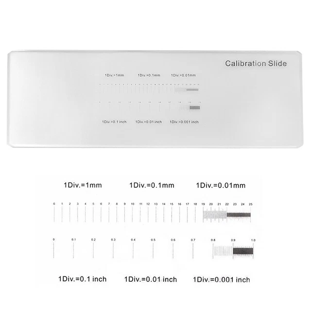 MICROSCOPE CALIBRATION SLIDE Stage Micrometer 0.01 Millimeter 0.001 ...