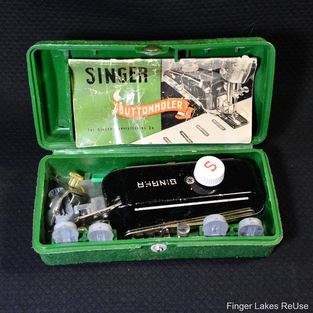 SINGER SEWING MACHINE Button Hole Attachment Vintage Hand Held with ...