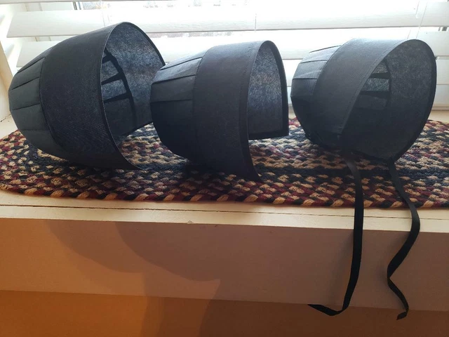 BLACK AMISH RELIGIOUS Prayer Child/Youth/women Bonnet, Cap, Lot of 3 £9 ...
