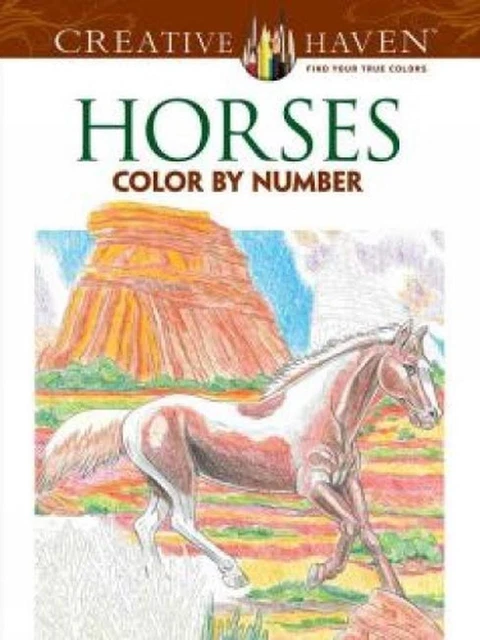 CREATIVE HAVEN HORSES Color by Number Coloring Book by George Toufexis ...