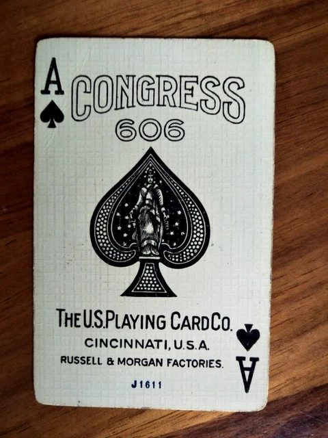 VINTAGE ACE OF Spades Playing Card Congress 606 $4.99 - PicClick AU