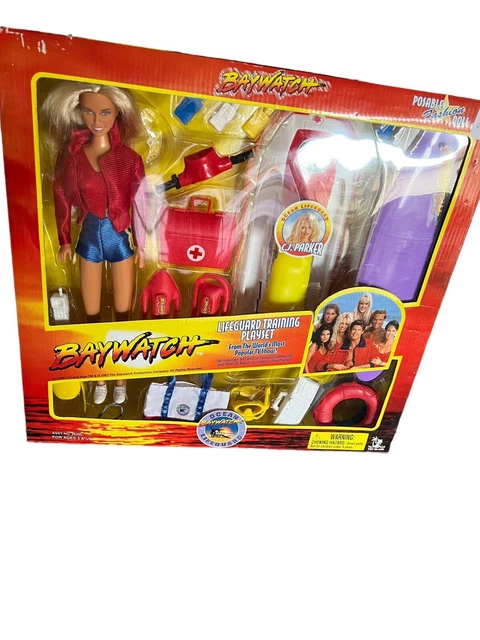 BAYWATCH BARBIE PLAYSET Vtg CJ Parker Pam Anderson Doll Lifeguard ...