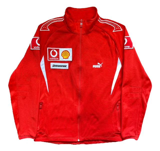 FERRARI F1 PUMA VTG Bridgestone Vodafone Shell Embroidered Jacket Mens ...