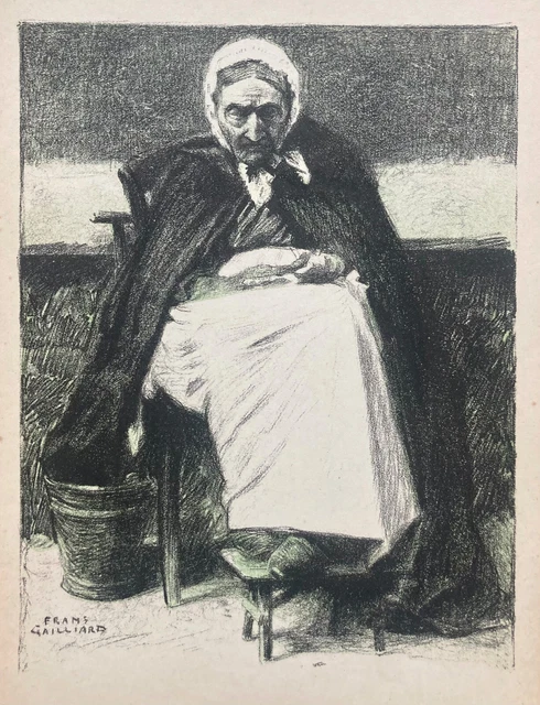 FRANZ GAILLIARD : 1917, Lithographie originale. Ecole belge, Ostende ...
