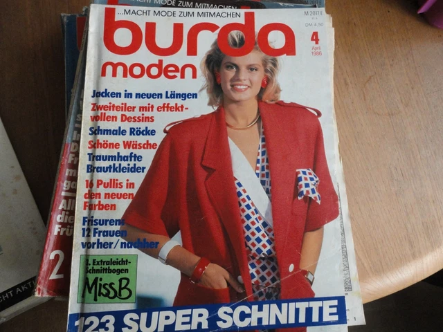 BURDA MODEN NR. 4/86, Nähen, Stricken, Basteln, Schnittmuster u ...