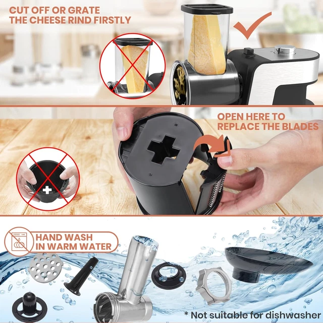 ELECTRIC CHEESE GRATER & Meat Grinder: 2 in 1 Vegetable Cutter... £106. ...