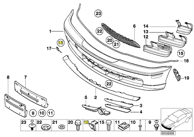 BMW E82 E88 E46 E85 E86 Towing Eye Cover Cap Clamp Clip 51127164686 New ...